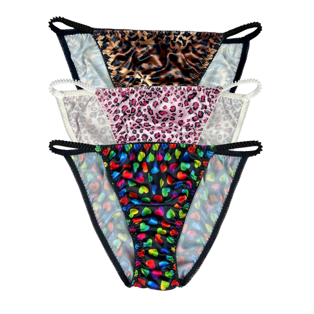 Classic Satin String Bikini 3-Pack – Lexington Intimates